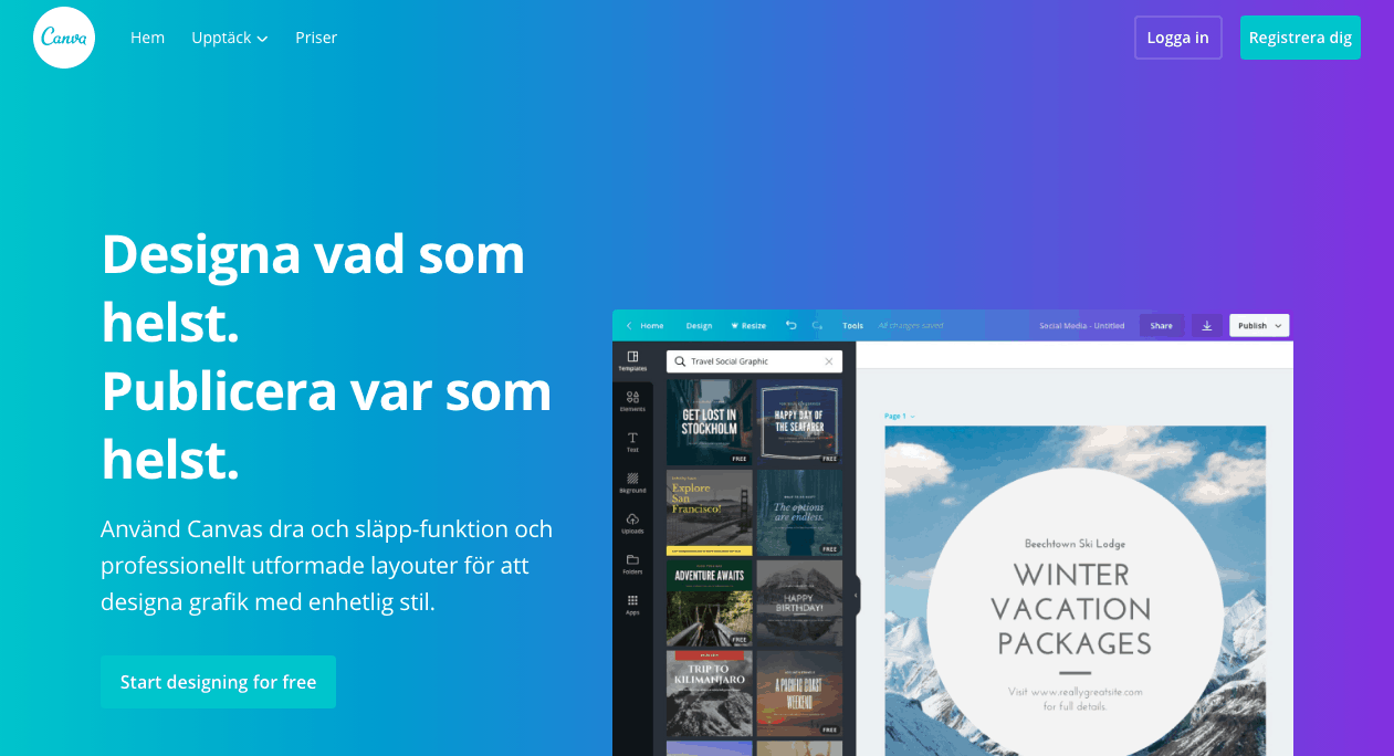 Canva design - Tips för projektarbeten, lärare & entreprenörer